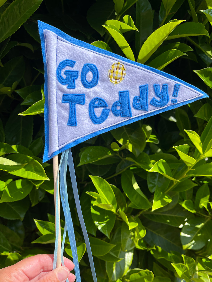 Blue Name Sports Day Flag – Katy Kirkham Designs